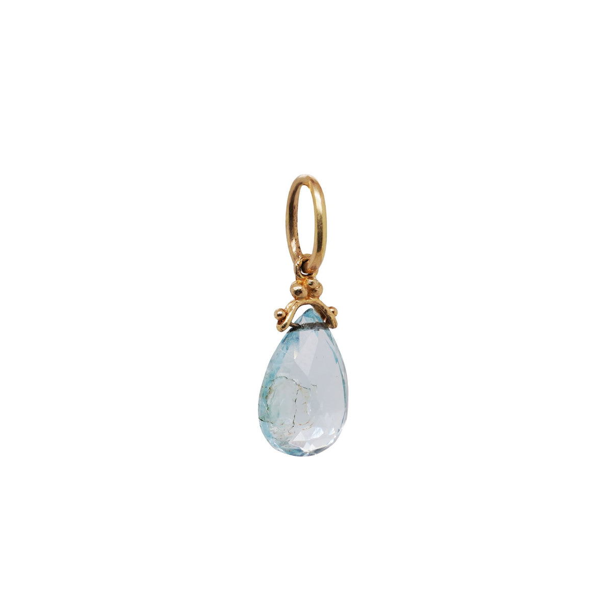 Erica Molinari | Aquamarine and Gold Gem Drop Charm – Art + Soul Gallery