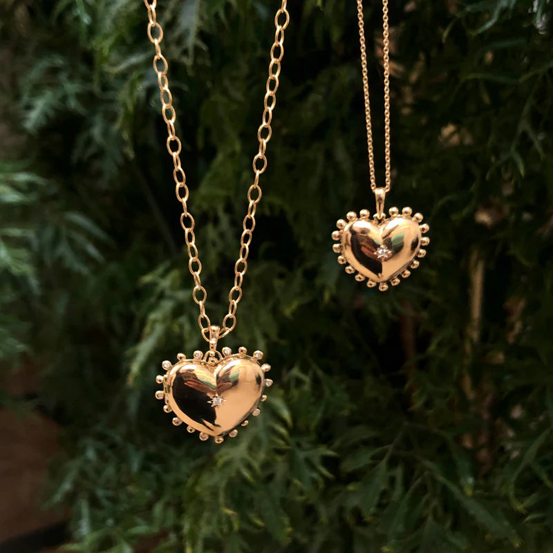 Anzie | Mini Gold and Diamond Dew Drop Heart Locket – Art + Soul Gallery